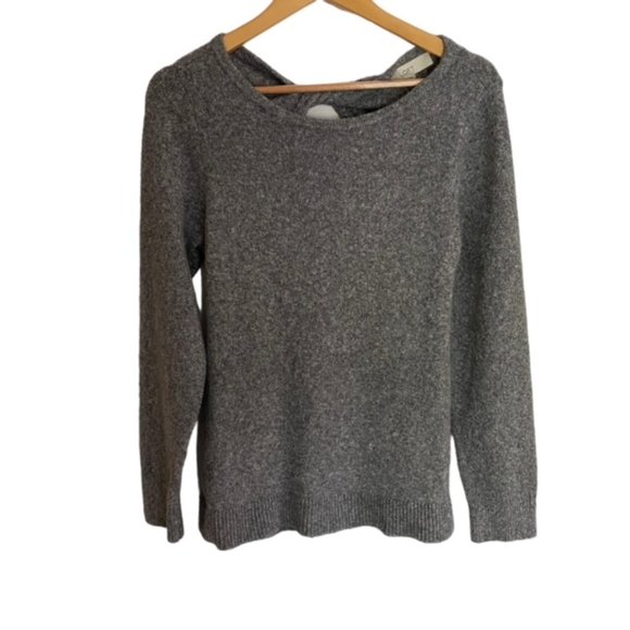 LOFT | Sweaters | Loft Grey Back Cut Out Sweater Large | Poshmark